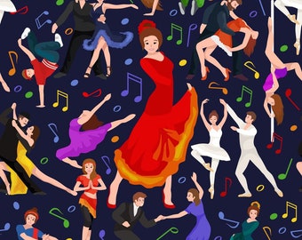 Ballroom Dancing Fabric Ballroom Dancers by Thin Line Textiles Ballroom ...