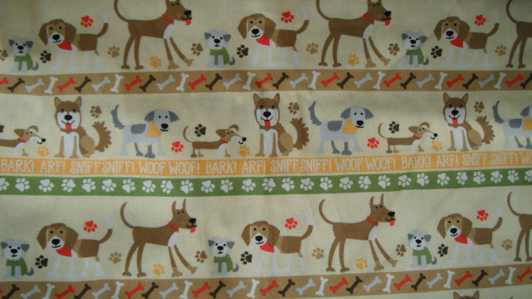 Dogs Fabric, Dog Breeds Fabric, Dog Bandana Fabric, Face Mask Fabric ...