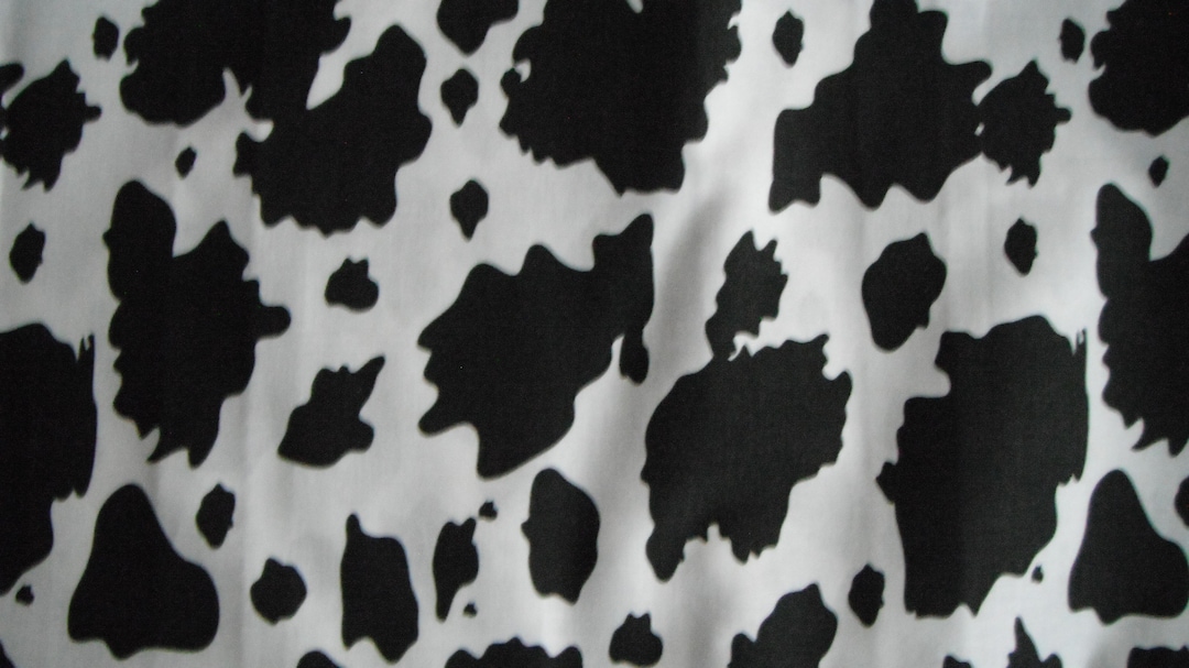 Cow Print Cotton Fabric Half Yard Fabric Black and White Cow - Etsy
