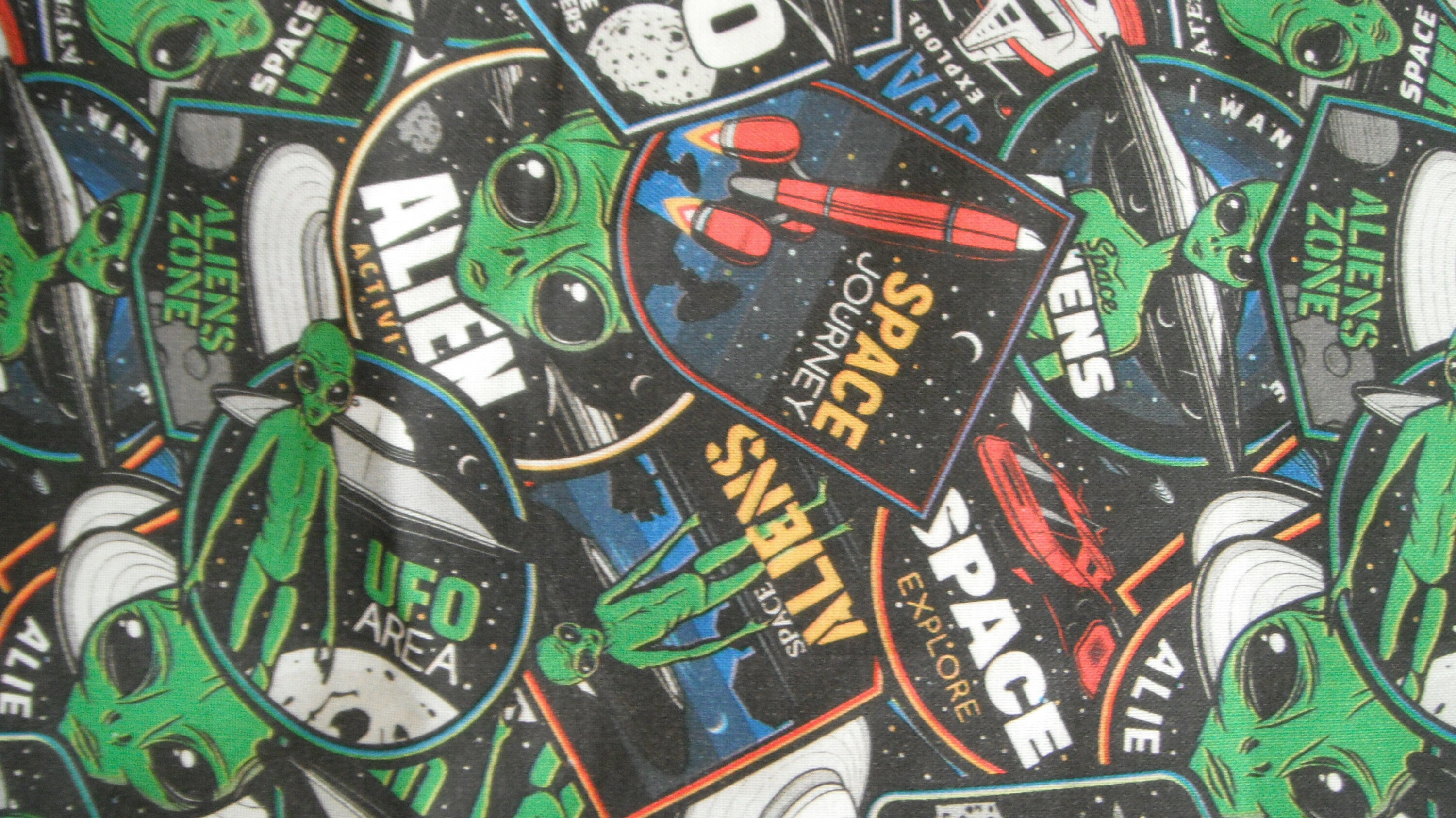Alien Cotton Fabric, Fabric by the Yard, U.F.O. Fabric, Quilt Fabrics ...