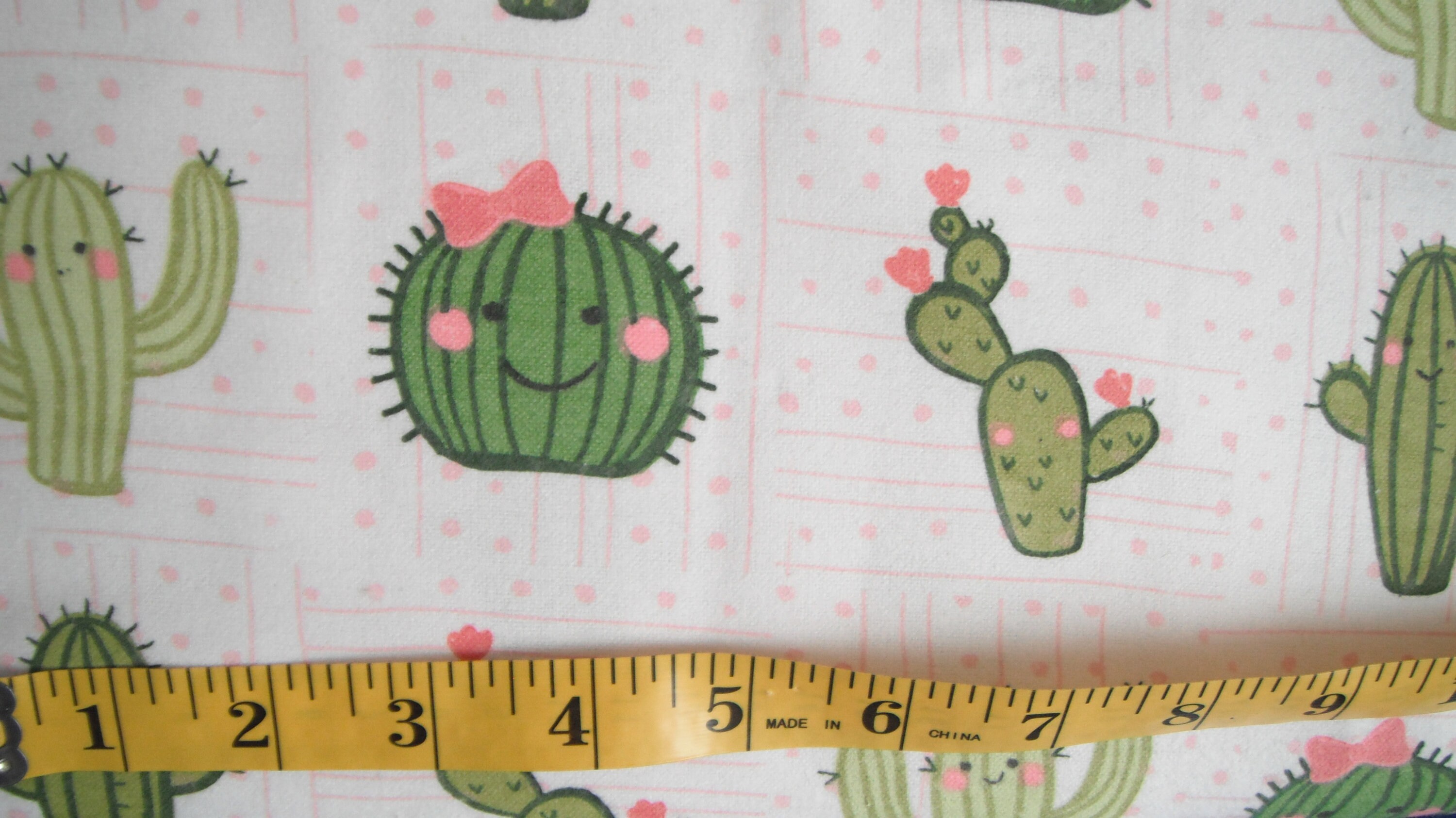 Cactus Fabric Cotton Flannel Fabric Smiling Cactus Fabric - Etsy