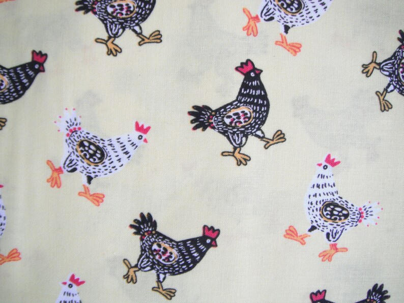 Chickens Fabric / Hens Fabric / Roosters Fabric / Sewing - Etsy