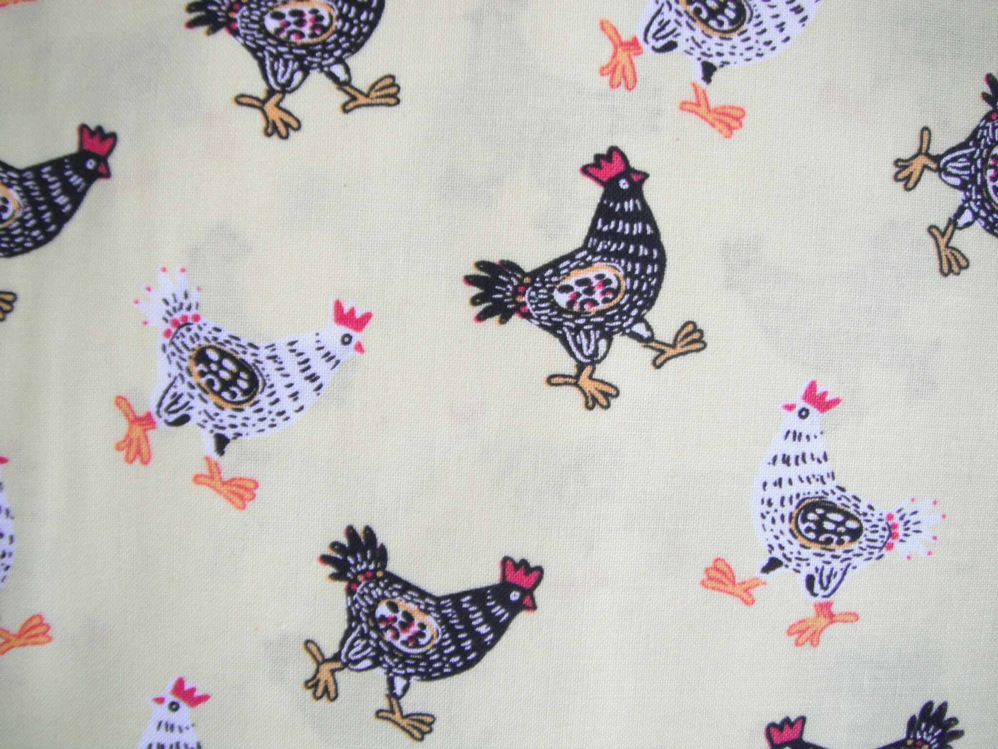Chickens Fabric / Hens Fabric / Roosters Fabric / Sewing - Etsy