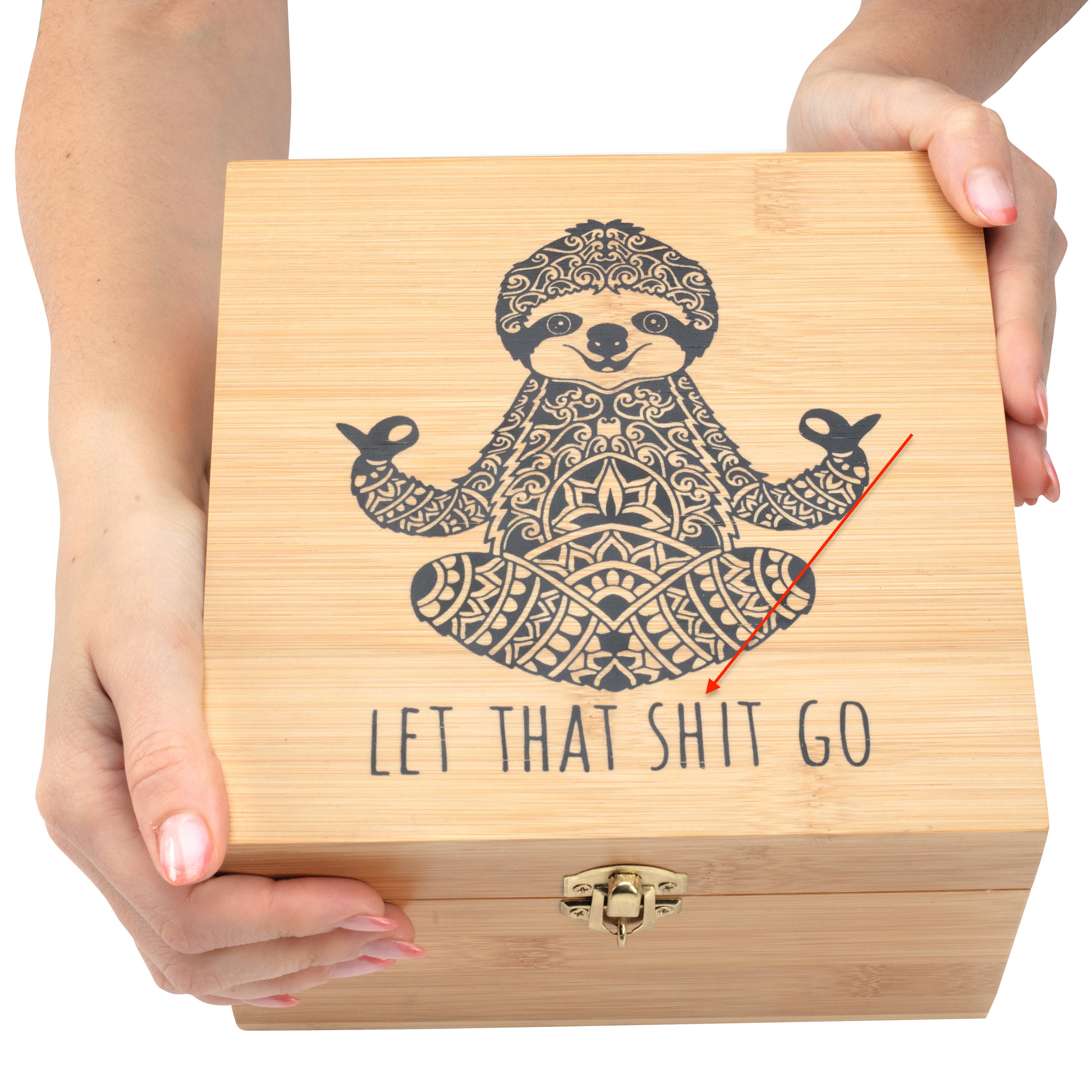 Sloth Bamboo Stash Box Combo With Metal Padlock and 2 Keys - Etsy