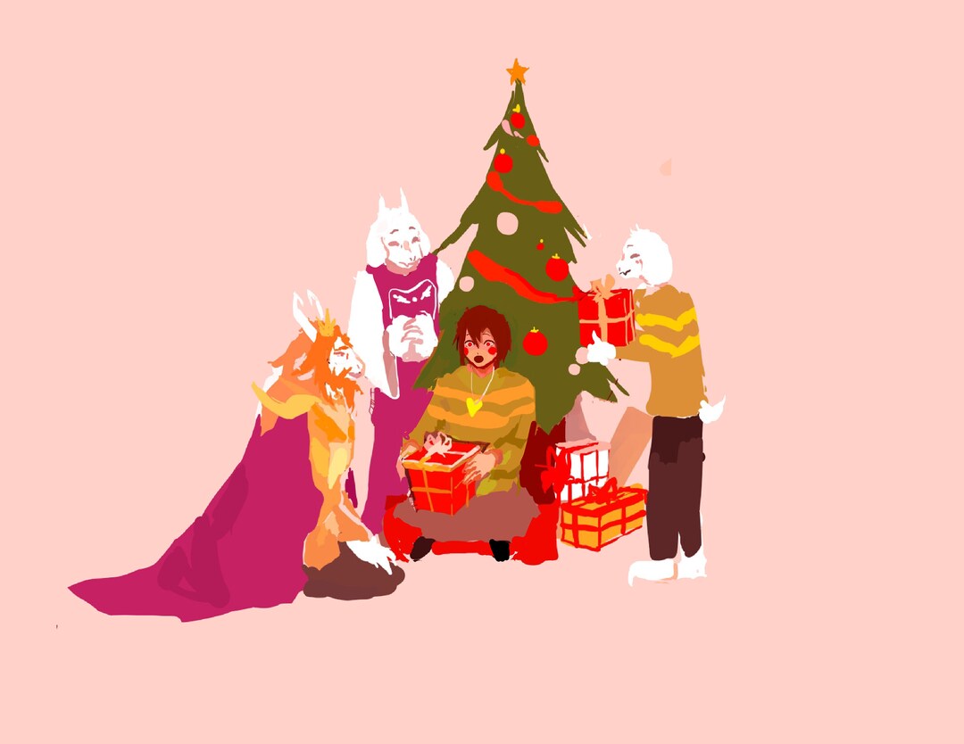 Chara Undertale Asriel Christmas Holiday Poster - Etsy