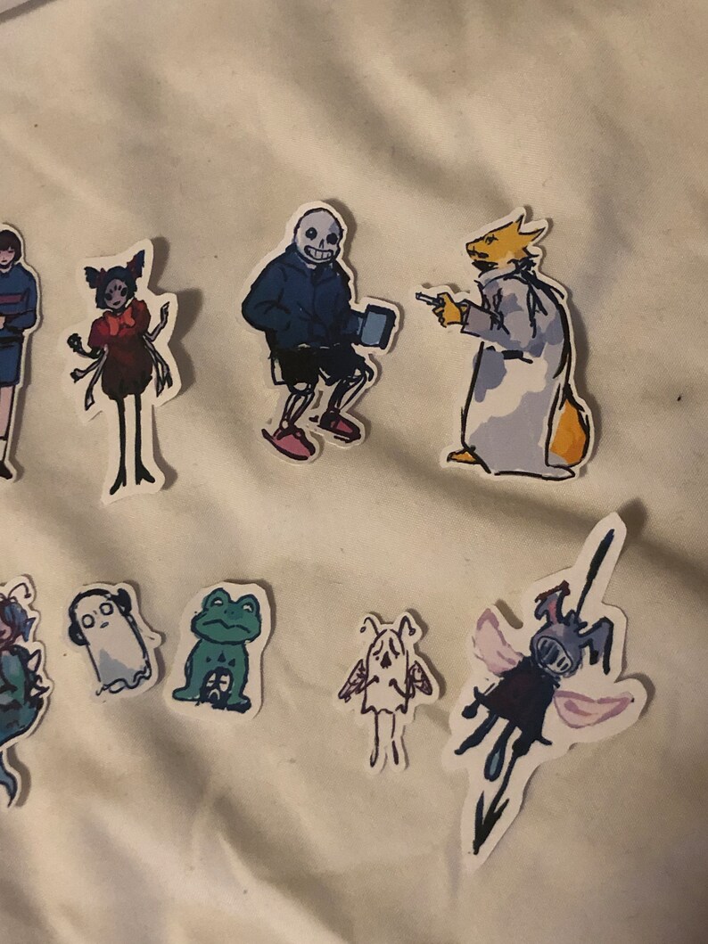 Undertale Stickers Sans Alphys Frisk Toriel Flowey - Etsy