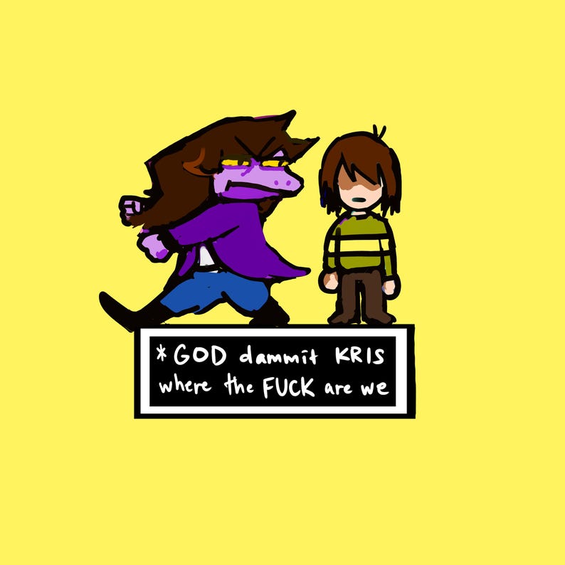 Deltarune Standee Kris and Susie Meme Dammit Kris Where Are We - Etsy