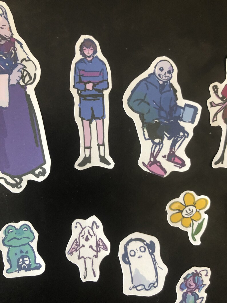 Undertale Stickers Sans Alphys Frisk Toriel Flowey - Etsy