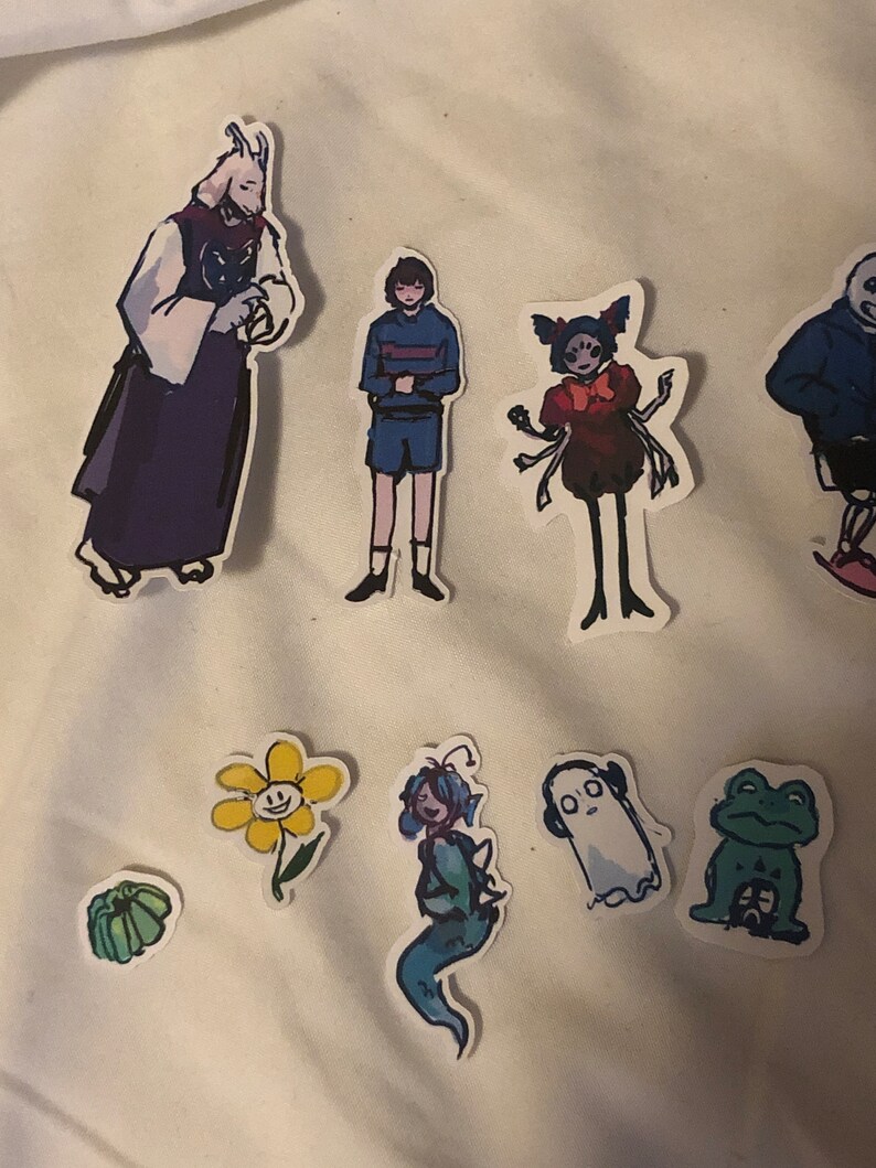 Undertale Stickers Sans Alphys Frisk Toriel Flowey - Etsy