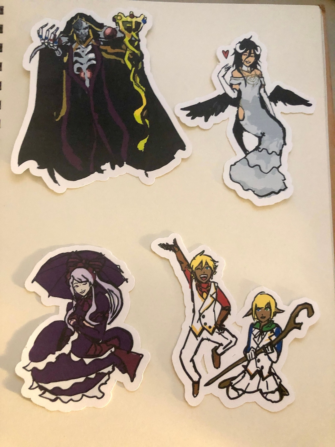 Overlord Stickers - Ainz, Albedo, Shalltear, Demiurge, Sebas, Aura ...