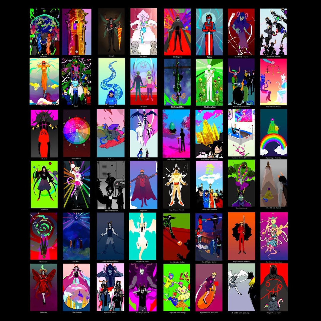 Homestuck Tarot PDF Downloadable Version - 79 Cards + Box Design - Etsy