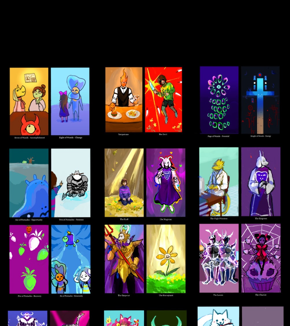 Undertale the Seven Souls Tarot Deck 78 Cards Full Set - Unofficial ...
