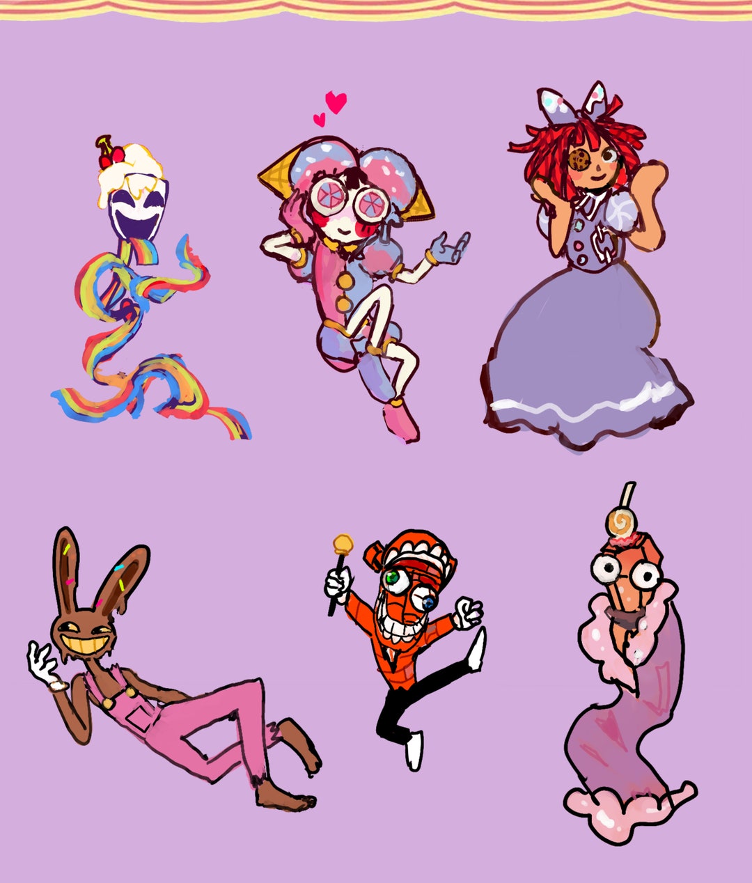 The Amazing Digital Circus Candy Design Sticker Pack - Etsy