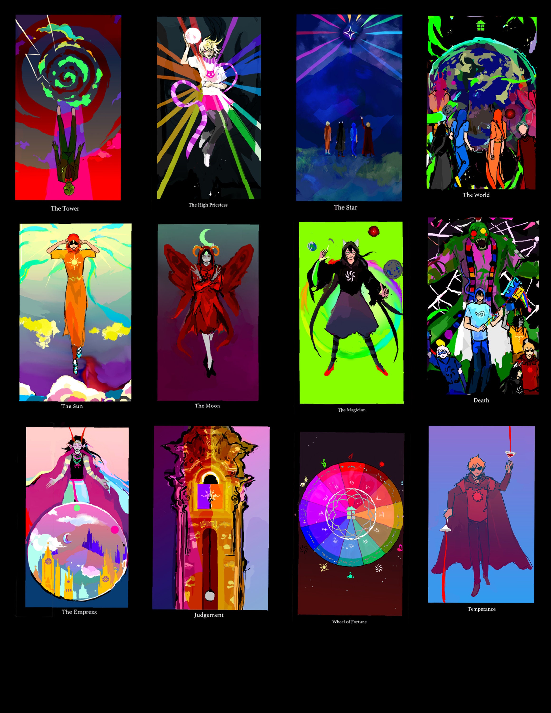 Homestuck Tarot PDF Downloadable Version - 79 Cards + Box Design - Etsy