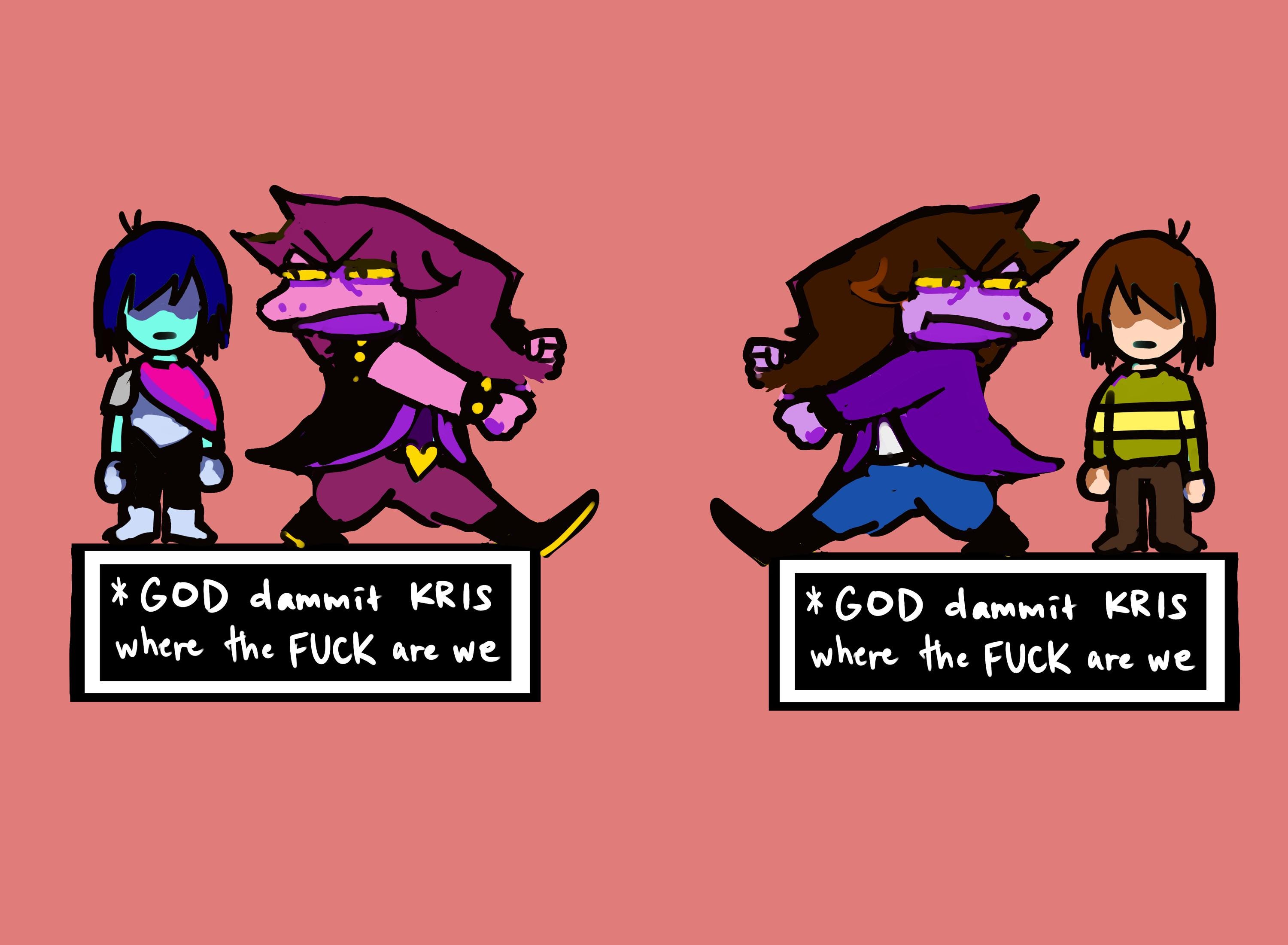 Deltarune Standee Kris and Susie Meme Dammit Kris Where Are We - Etsy