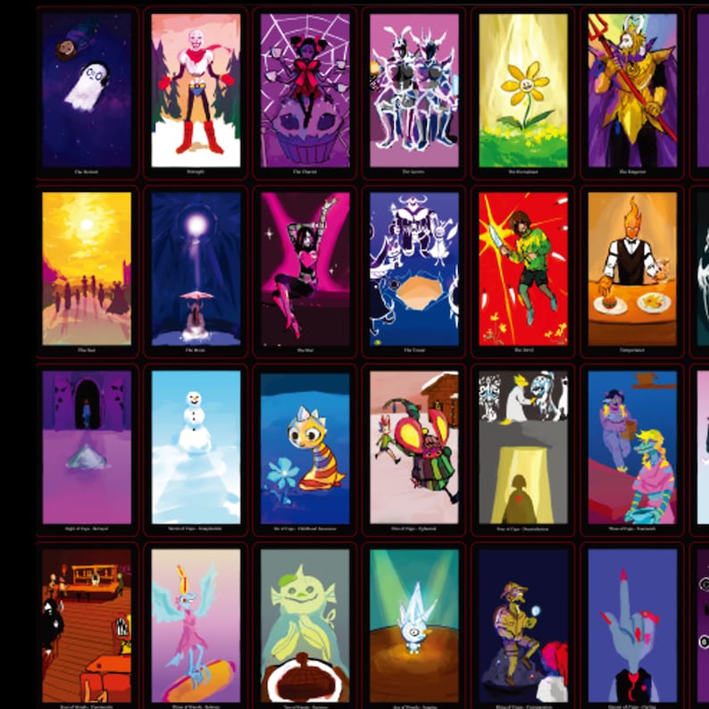Undertale the Seven Souls Tarot Deck 78 Cards Full Set - Unofficial ...