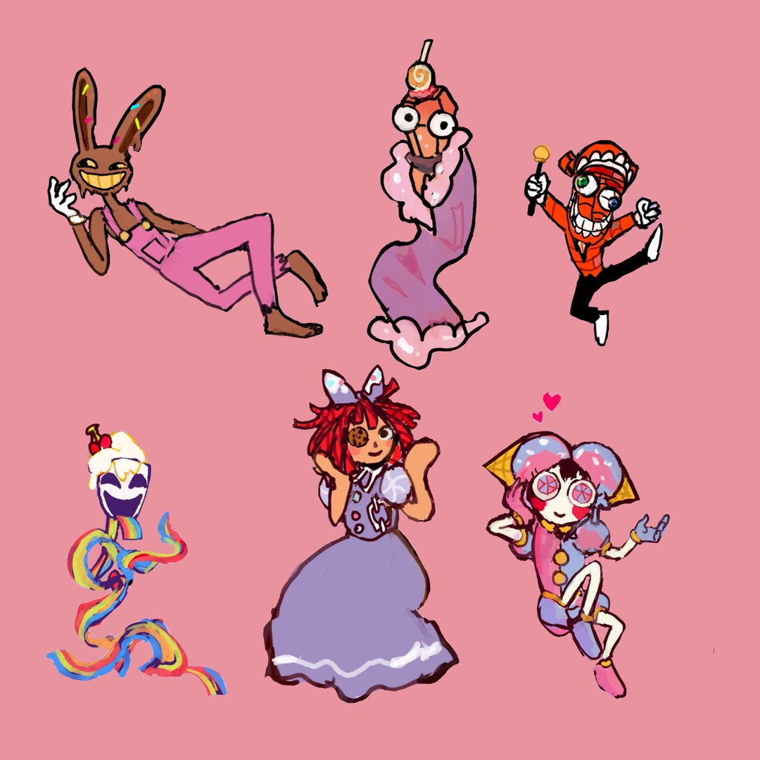 The Amazing Digital Circus Candy Design Sticker Pack - Etsy