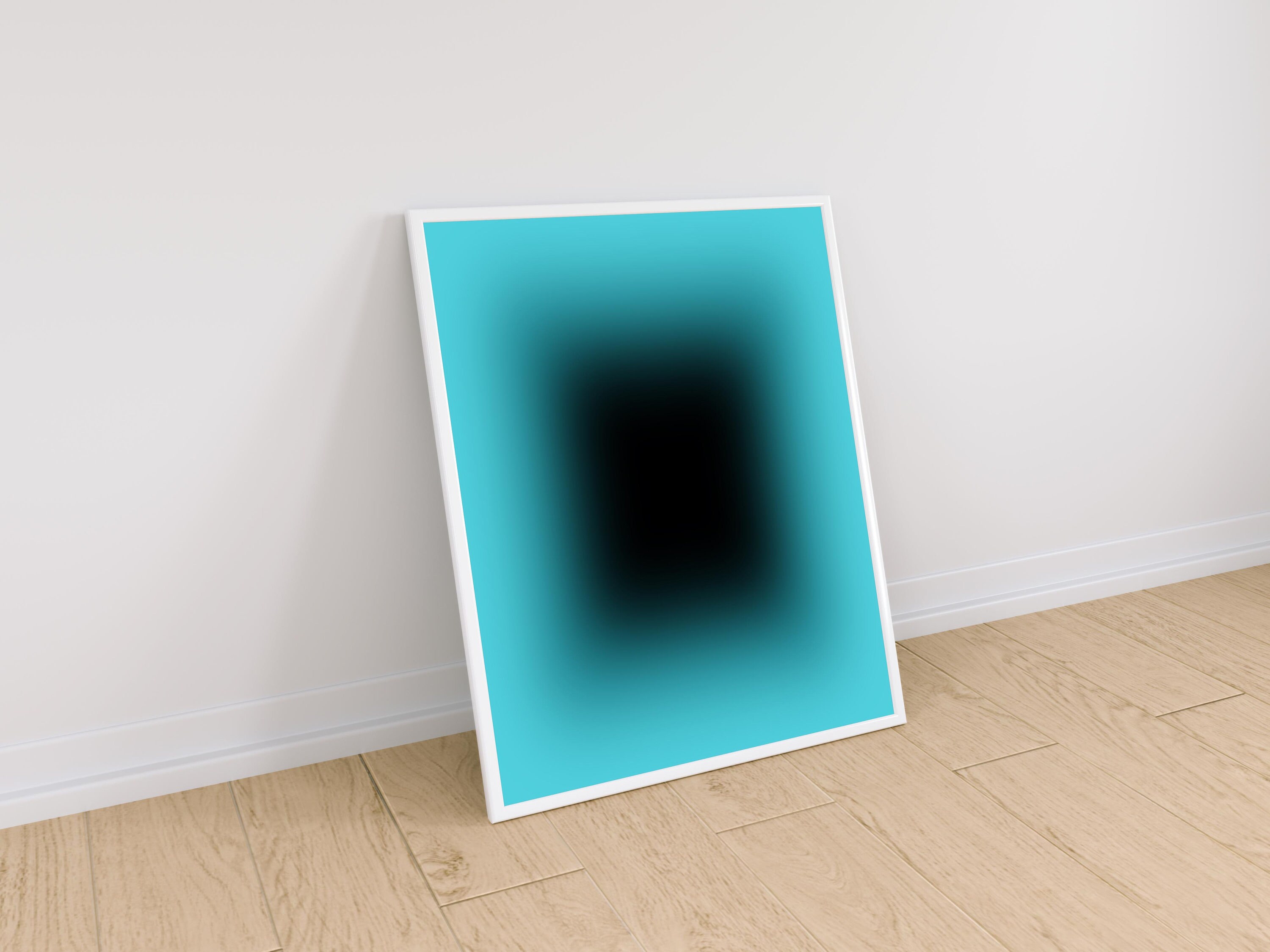 Electric Blue Square Gradient Art Print Modern Home Wall - Etsy New Zealand