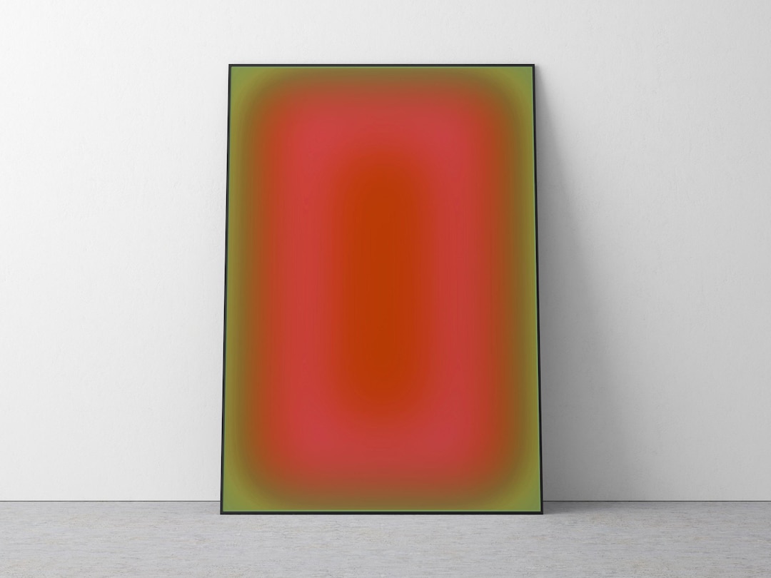 Deep Red & Olive Gradient Abstract Wall Art - Etsy New Zealand