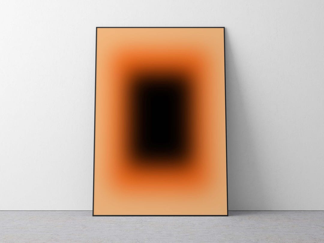 Rust Orange Gradient Abstract Art Print - Contemporary Vertical Wall ...