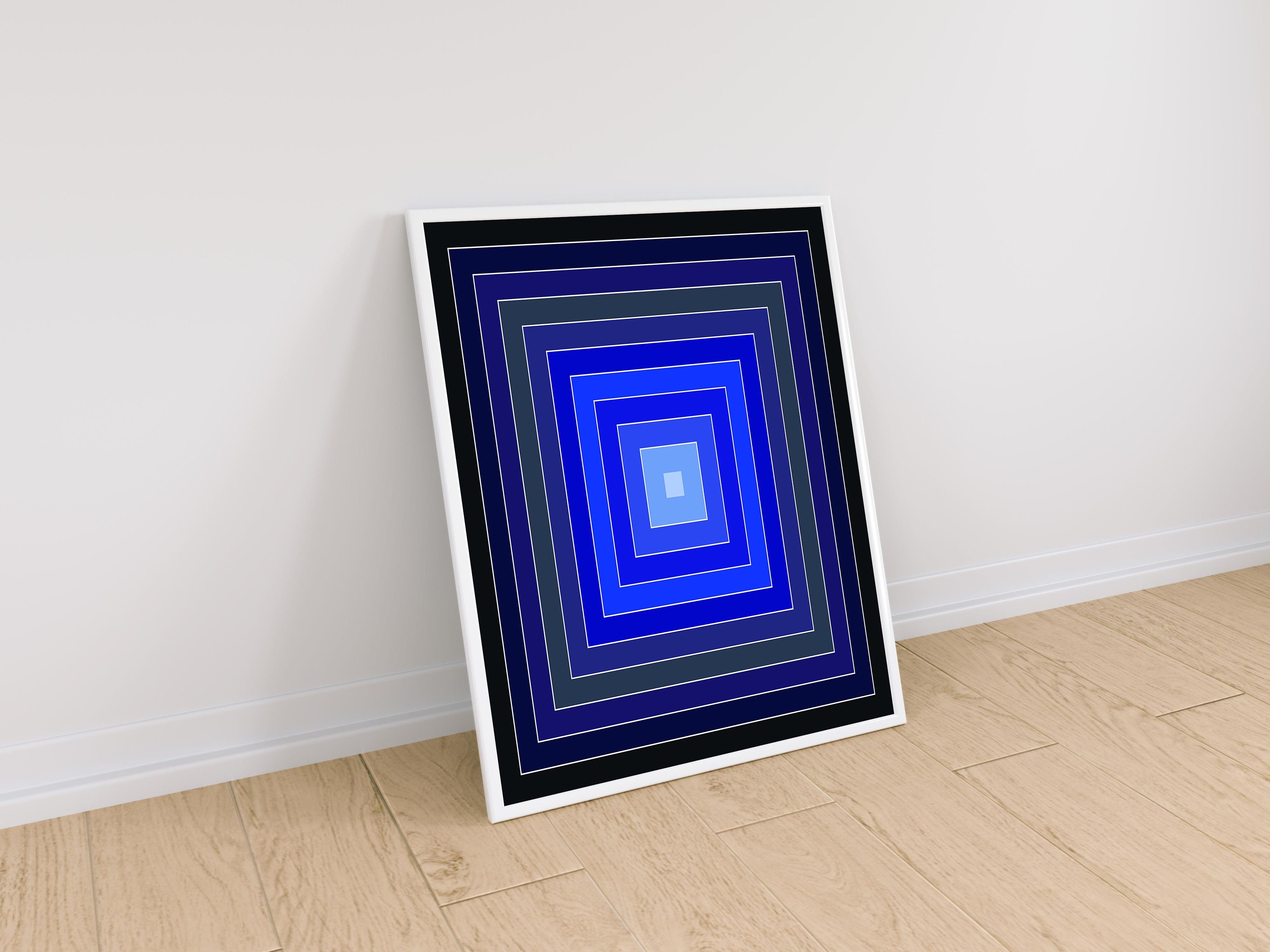 Cobalt Blue Square Fine Art Print - Captivating Geometric Patterns in ...