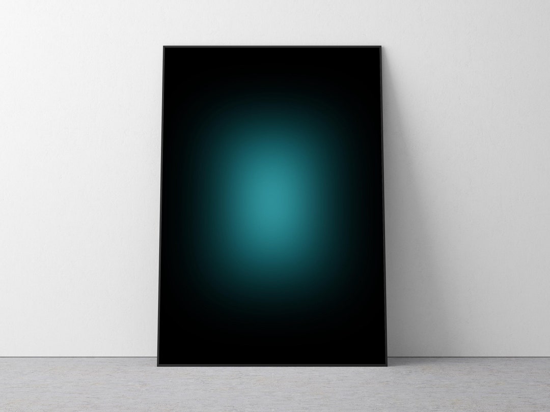 Original Glowing Turquoise Rectangular Gradient Fine Art Print ...