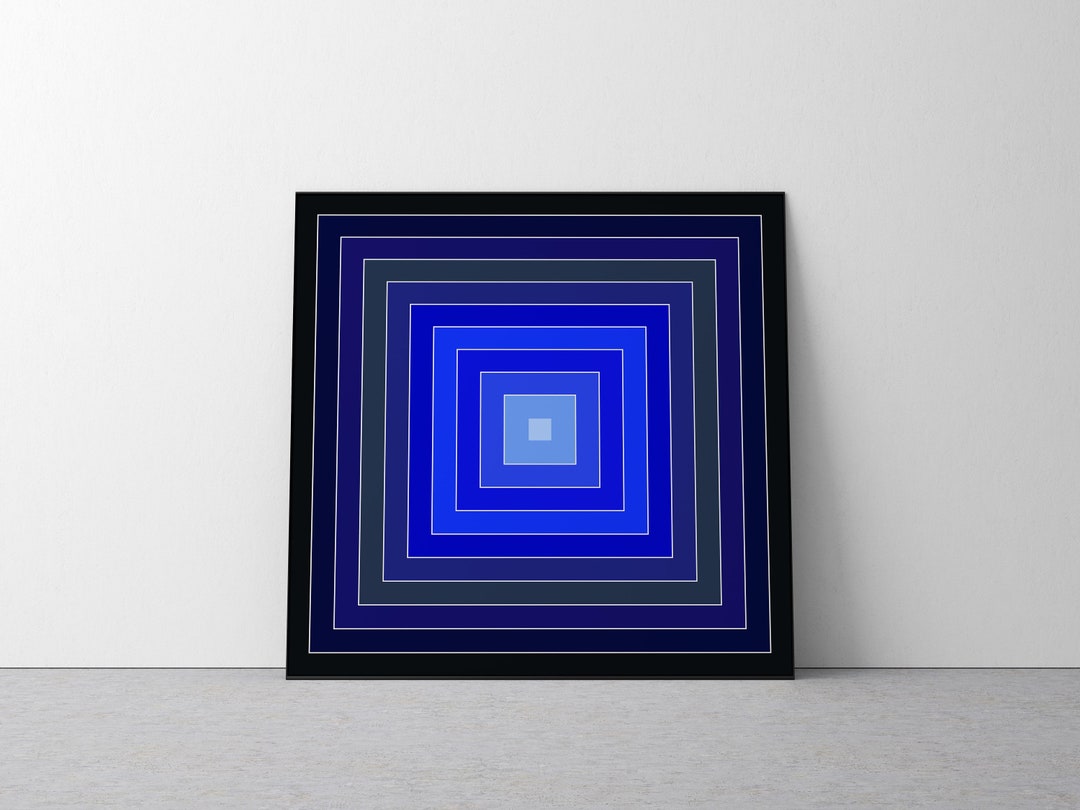Cobalt Blue Square Fine Art Print - Captivating Geometric Patterns in ...