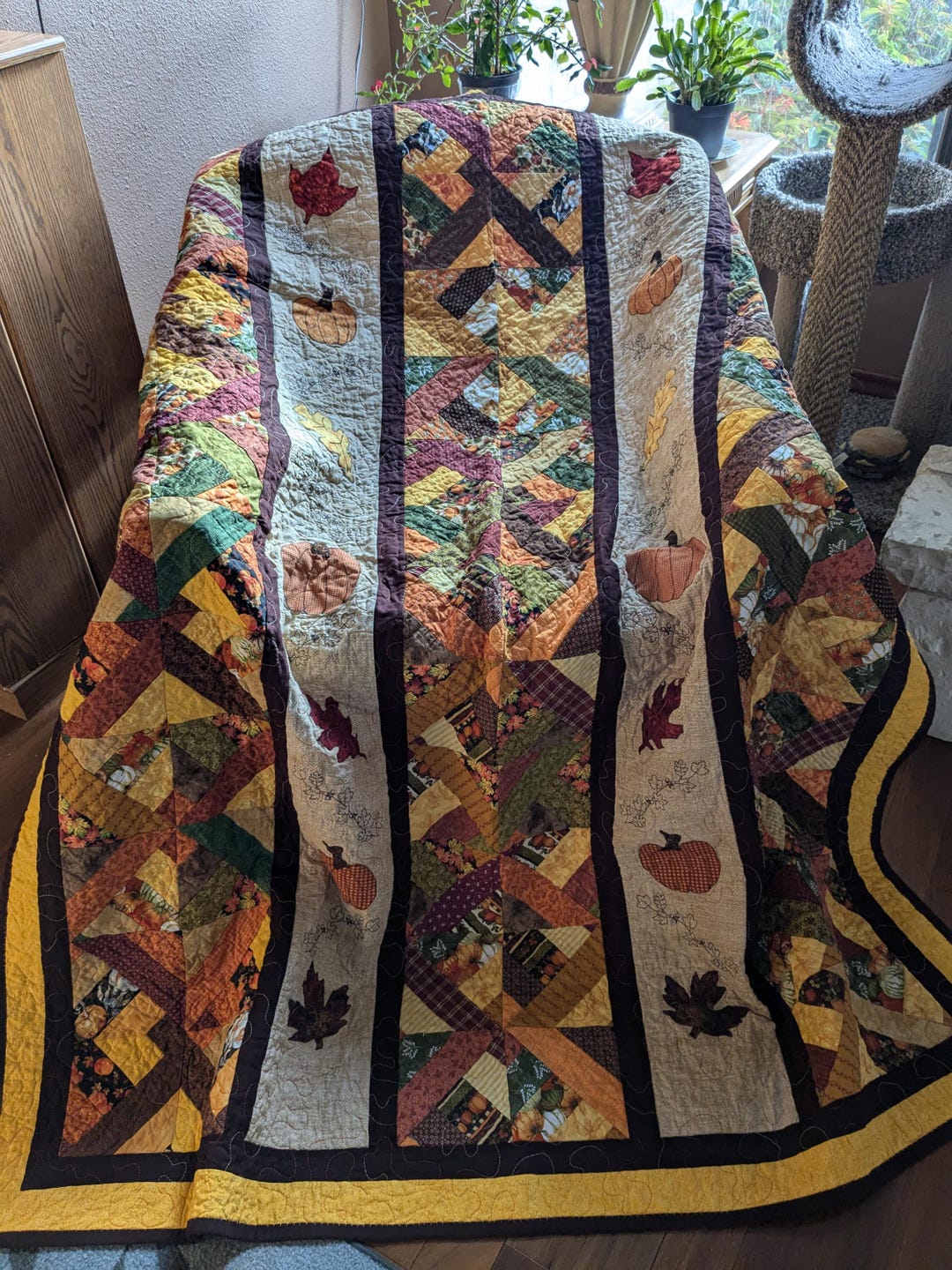 Crazy Block Fall Quilt Pattern Approximately 70x60 Patchwork Beginner ...