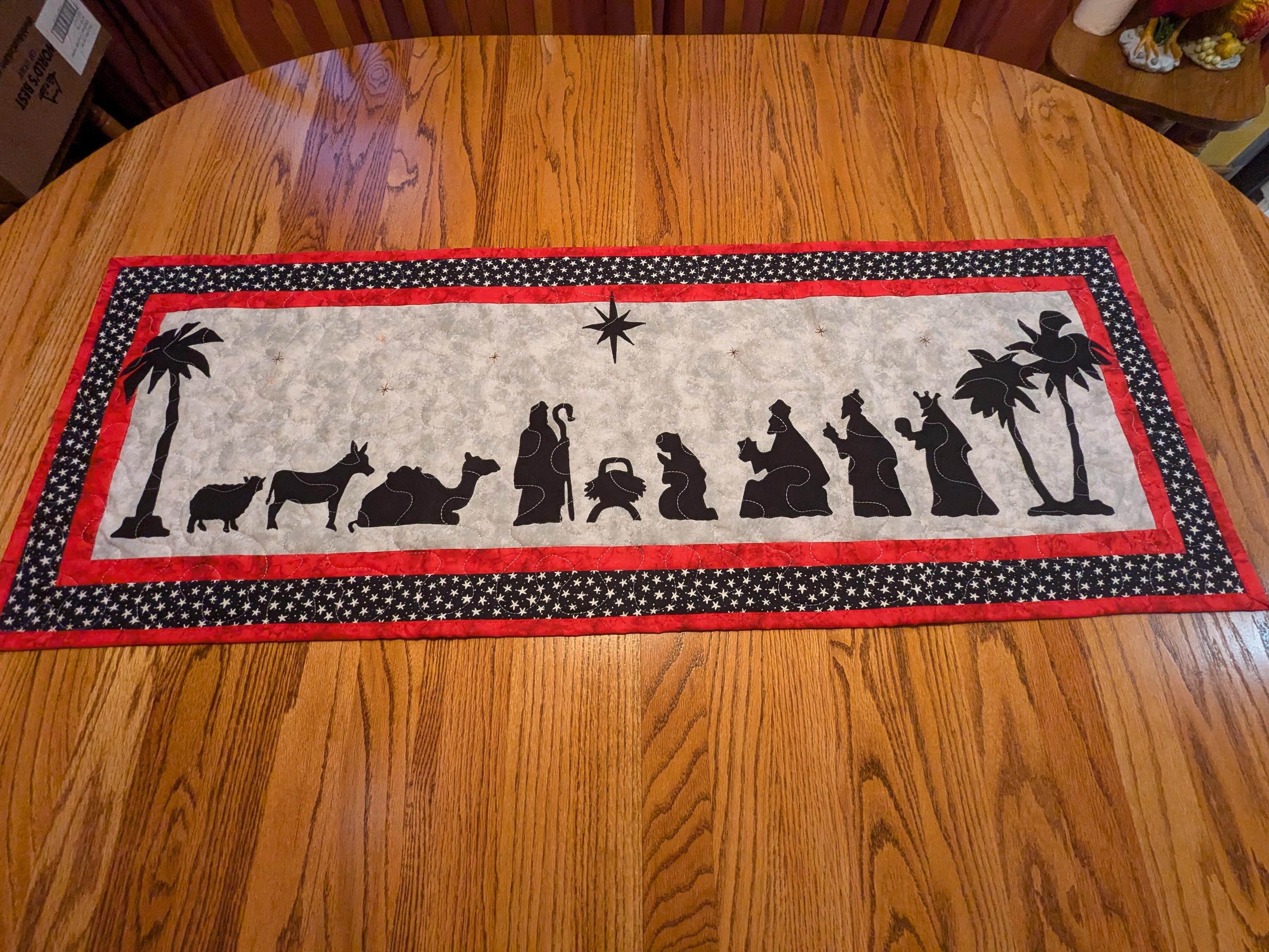 Nativity Silhouette Table Runner Pattern: Quilted Applique (PDF Pattern ...