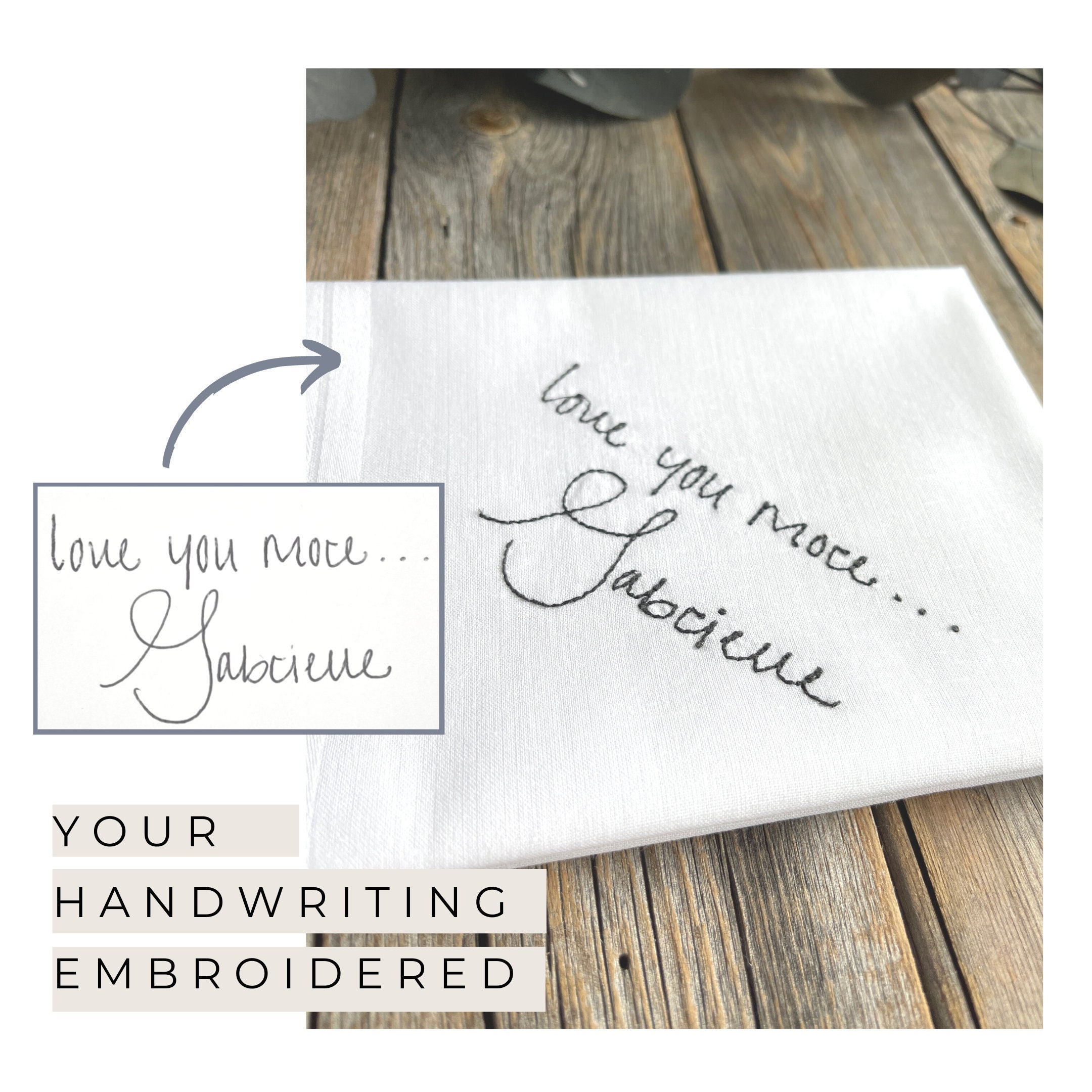 Gift for Groom From Bride Embroidered Handwriting - Etsy