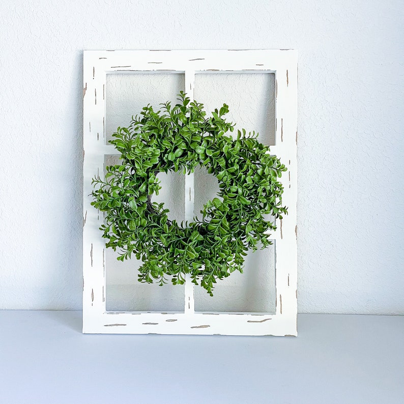 Farmhouse Window Frame With Wreath Window With Wreath - Etsy