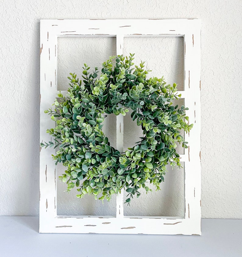 Farmhouse Window Frame With Wreath Window With Wreath - Etsy