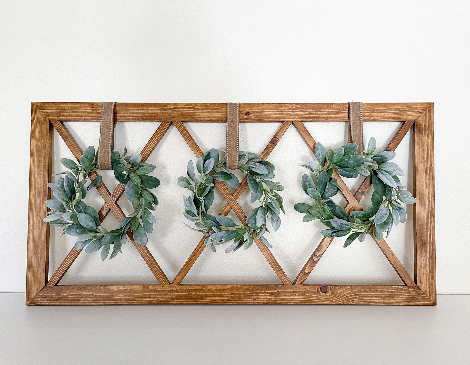 Farmhouse Window Frame With Wreaths Window With Wreaths - Etsy