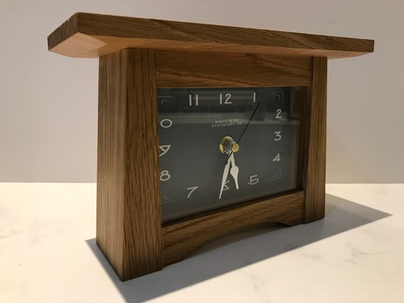 Contemporary Style Oak Mantle Clock. - Etsy