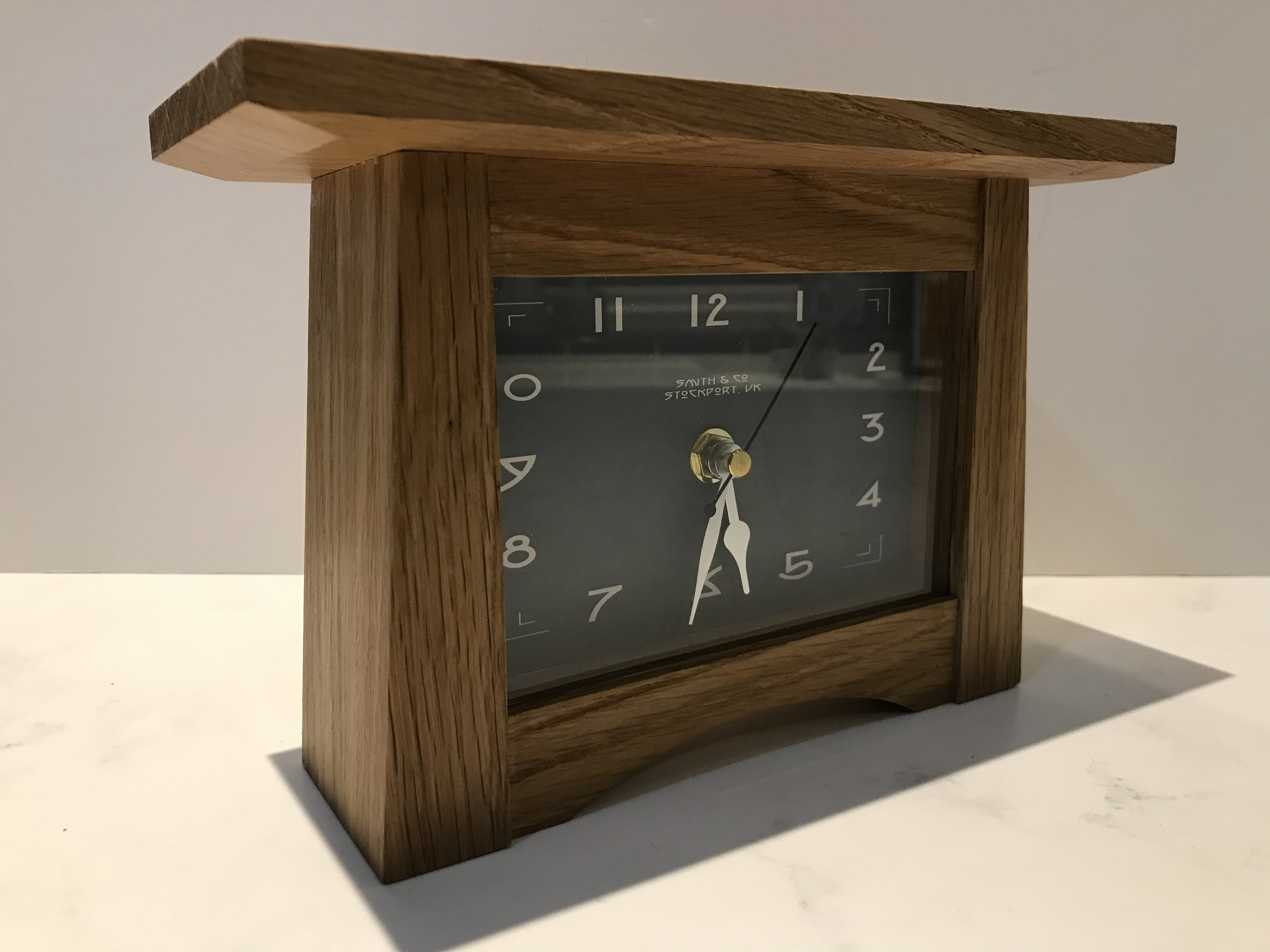 Contemporary Style Oak Mantle Clock. - Etsy