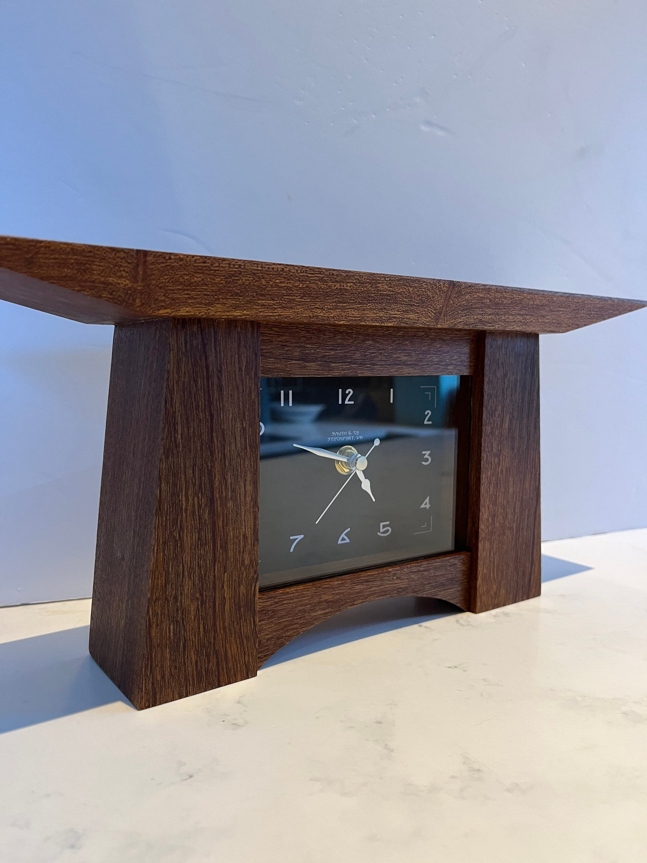 Art Deco Style Mantle Clock in African Mahogany (sapele) - Etsy