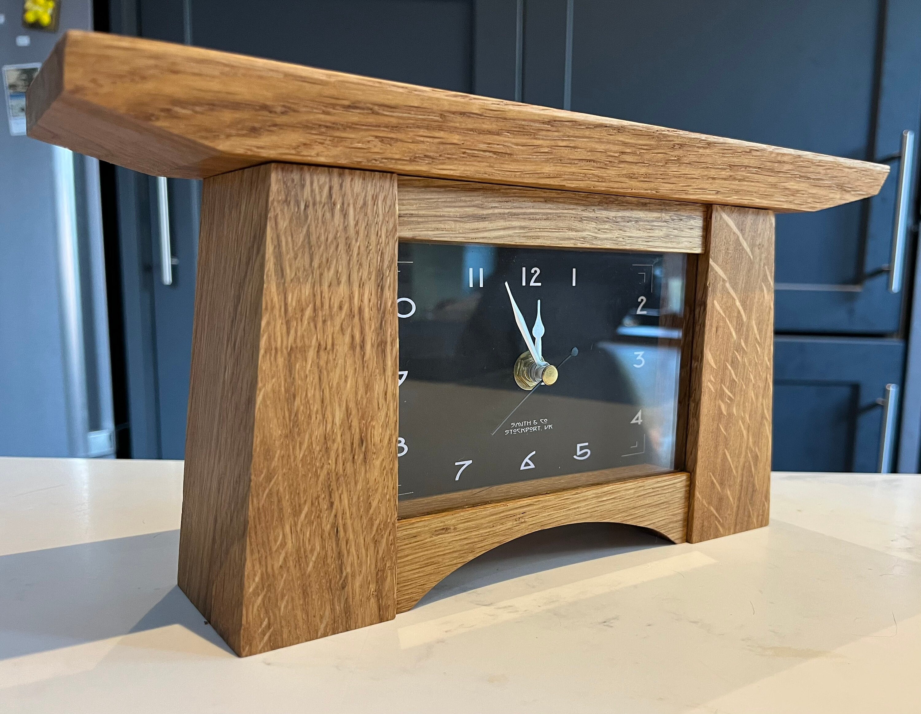 Contemporary Style Oak Mantle Clock. - Etsy