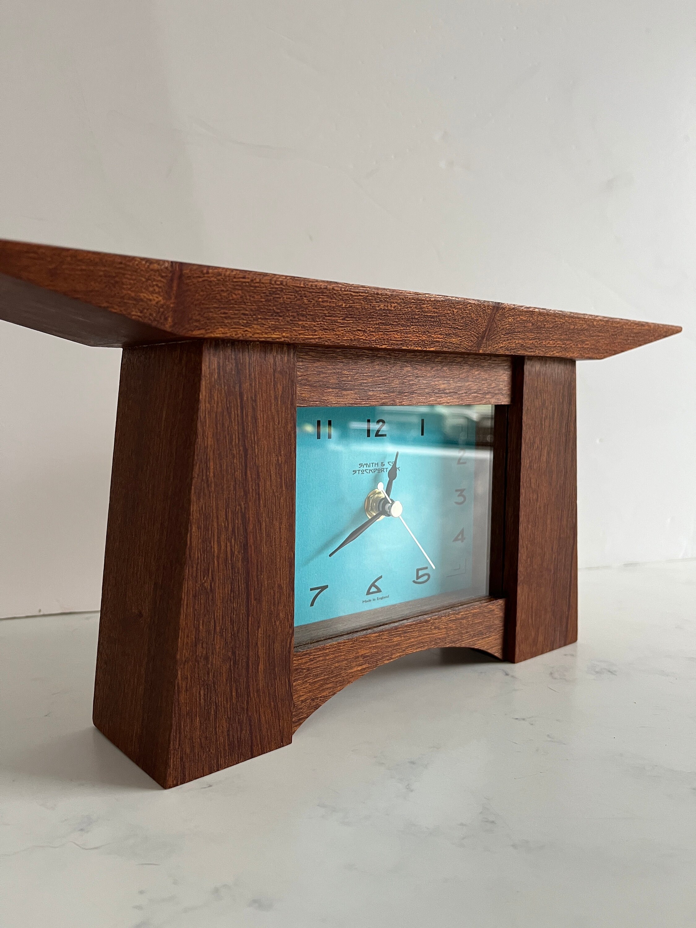 Art Deco Style Mantle Clock in African Mahogany (sapele) - Etsy