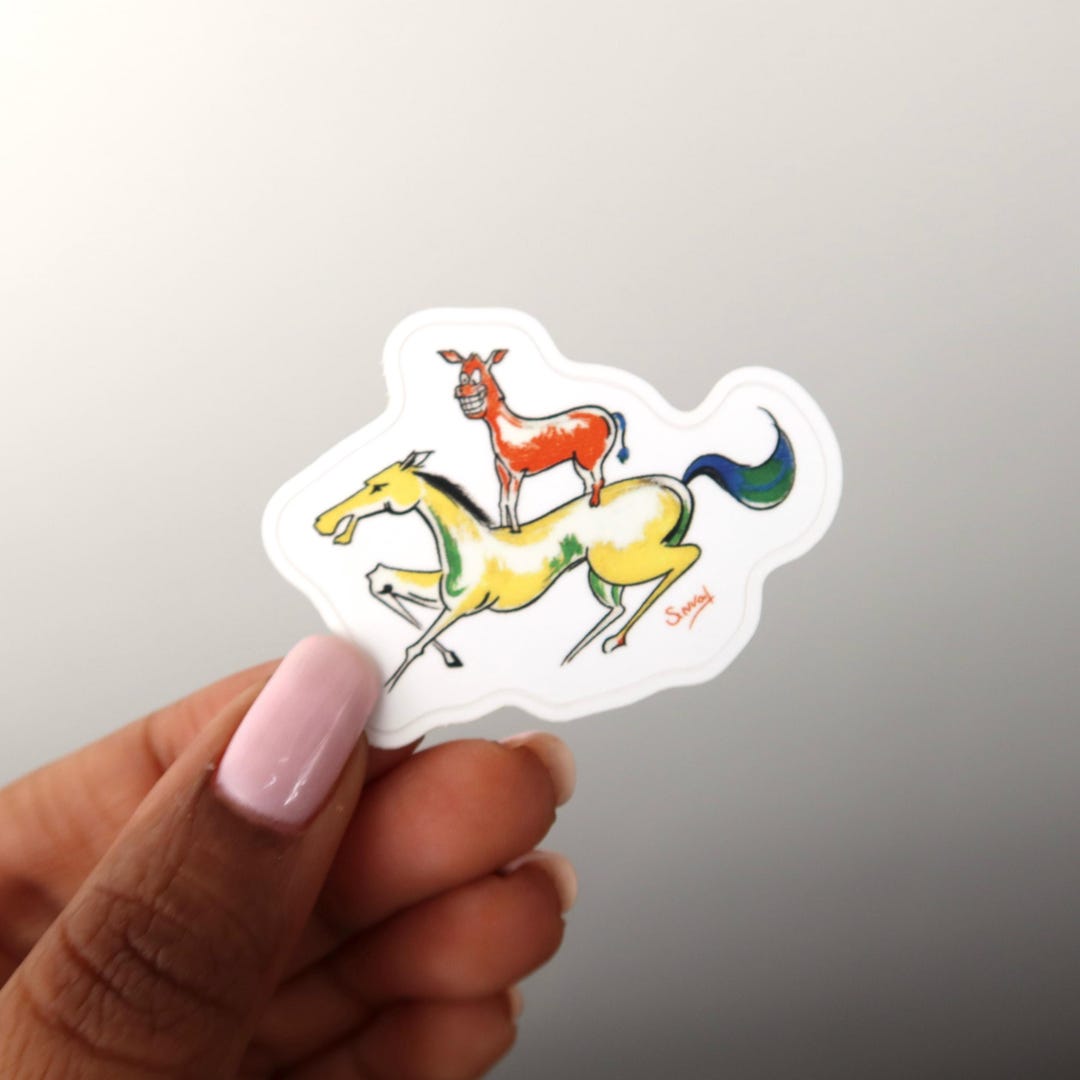 Majnu Bhai Painting 2x2" Sticker - Etsy