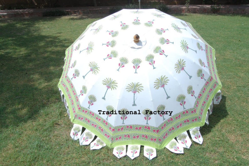 Beautiful Palm Tree Design Block Print Umbrella Outdoor - Etsy