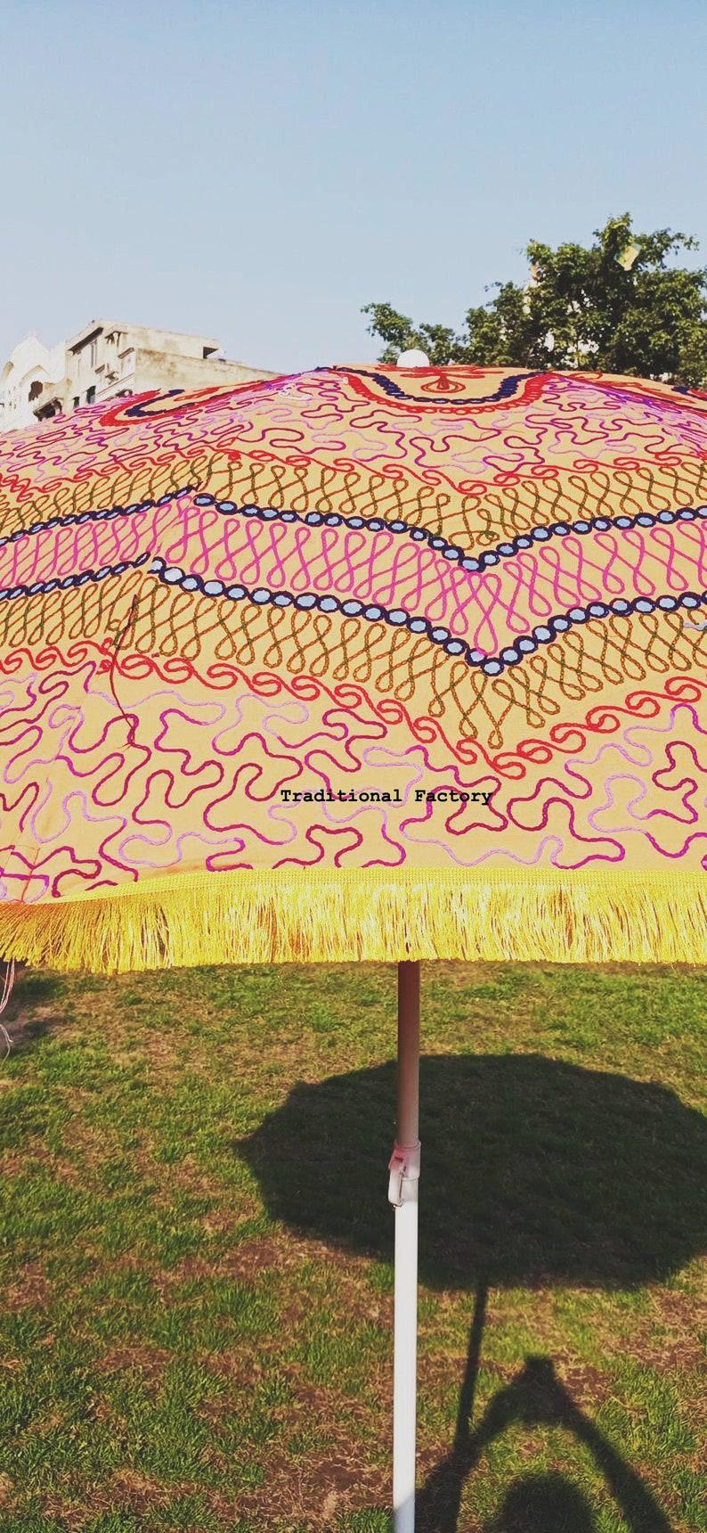 Beautiful Waves and Leaves Design Garden Umbrella Handmade | Etsy