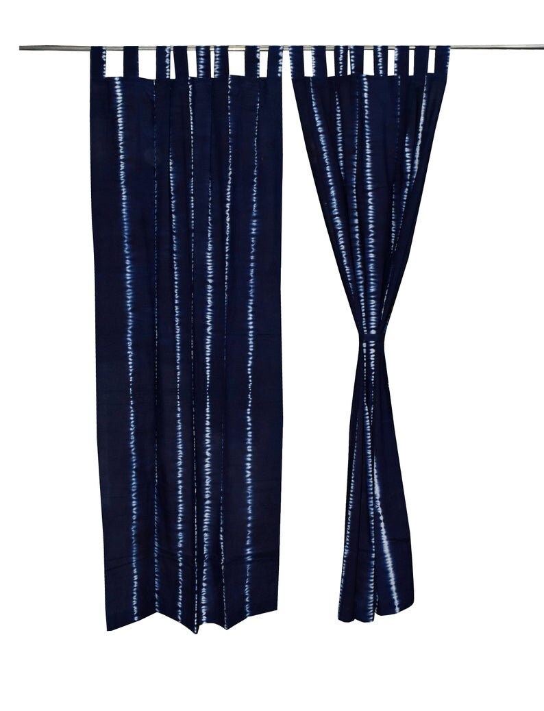 New Bohemian Handmade Indigo Curtainindian Boho Home | Etsy