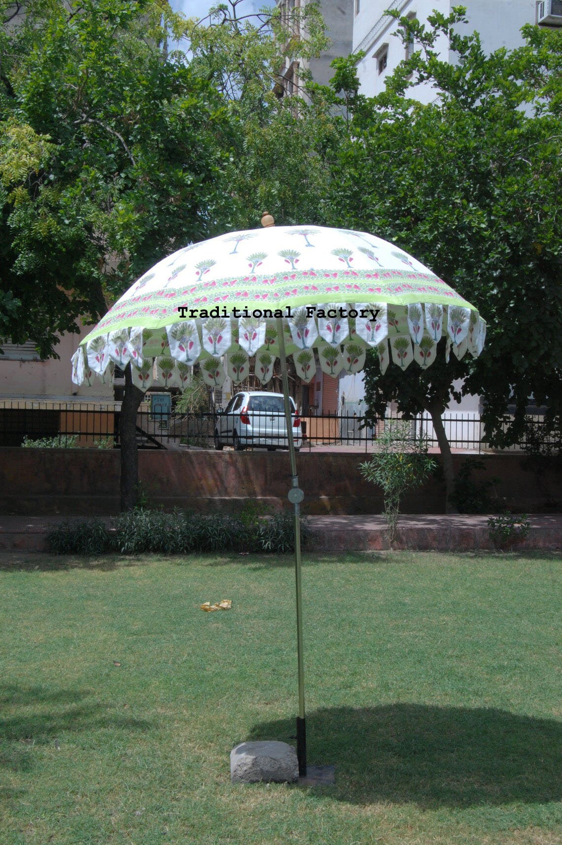 Beautiful Palm Tree Design Block Print Umbrella Outdoor | Etsy