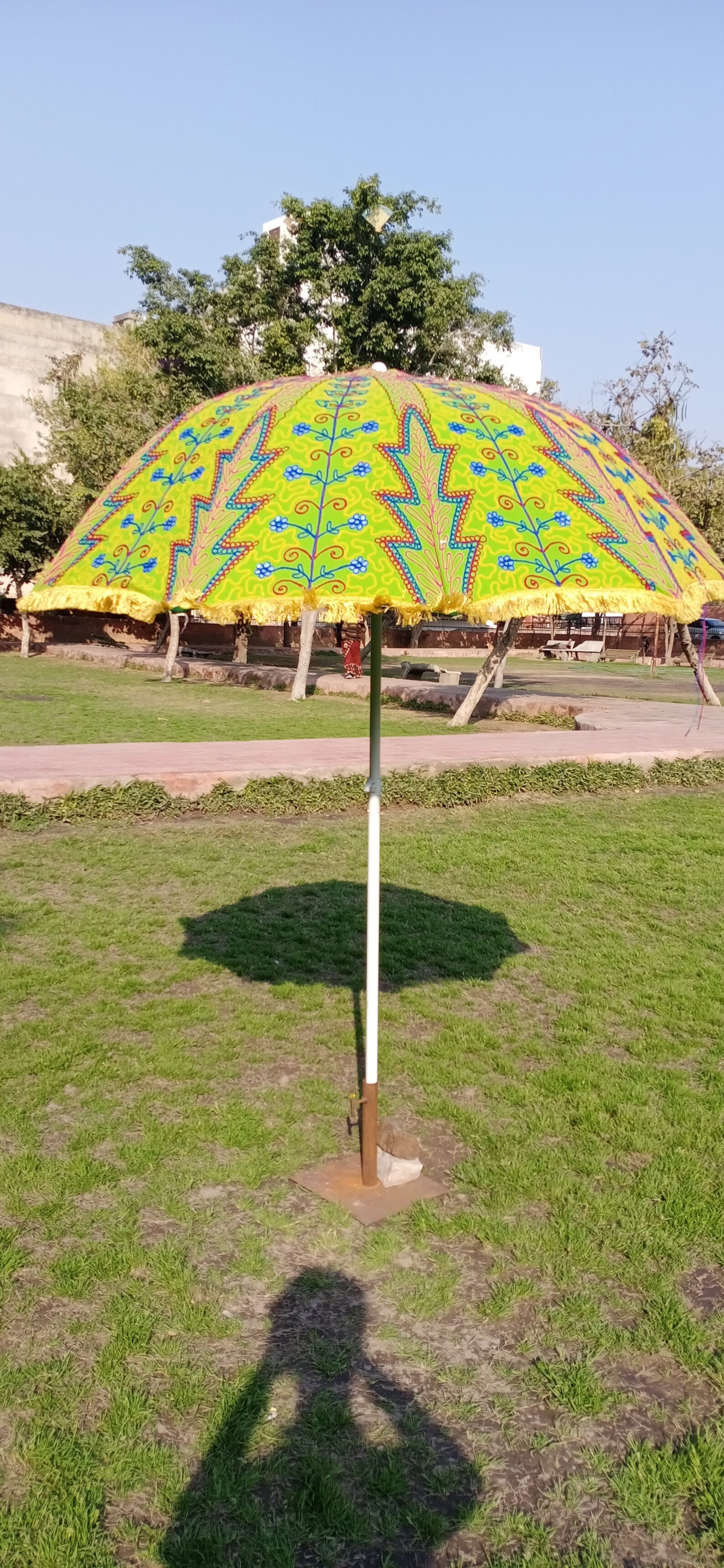 Green Leaf Garden Parasol Big Garden Indian Parasol Umbrella | Etsy