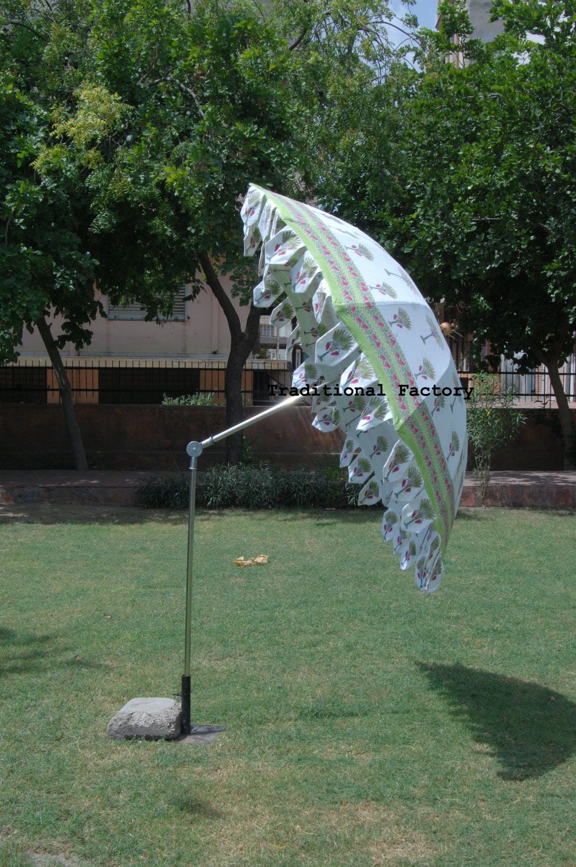 Beautiful Palm Tree Design Block Print Umbrella Outdoor | Etsy