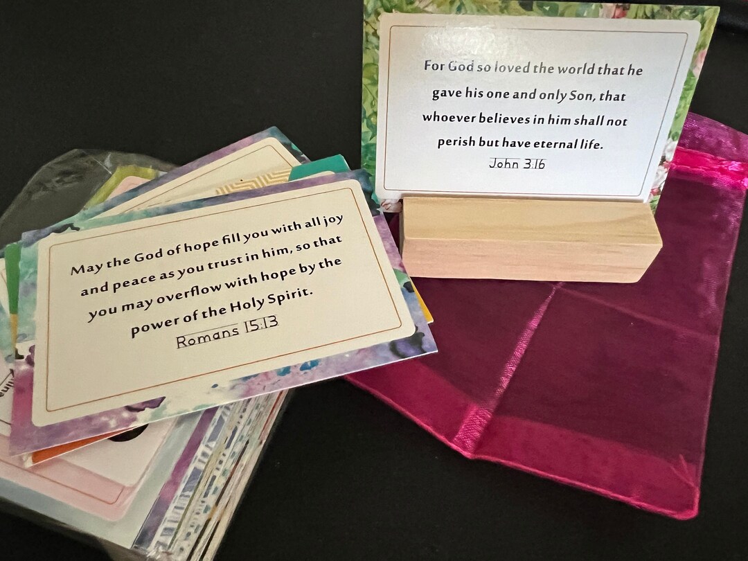 Title: 72pcs Bible Verse Prayer Cards With Free Wood Card Holder ...