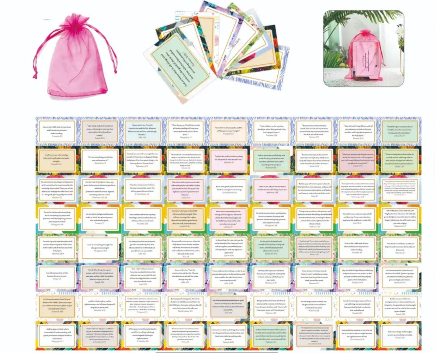 Title: 72pcs Bible Verse Prayer Cards With Free Wood Card Holder ...