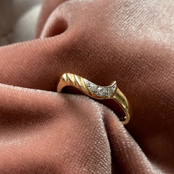 Diamond Wave Ring - Etsy