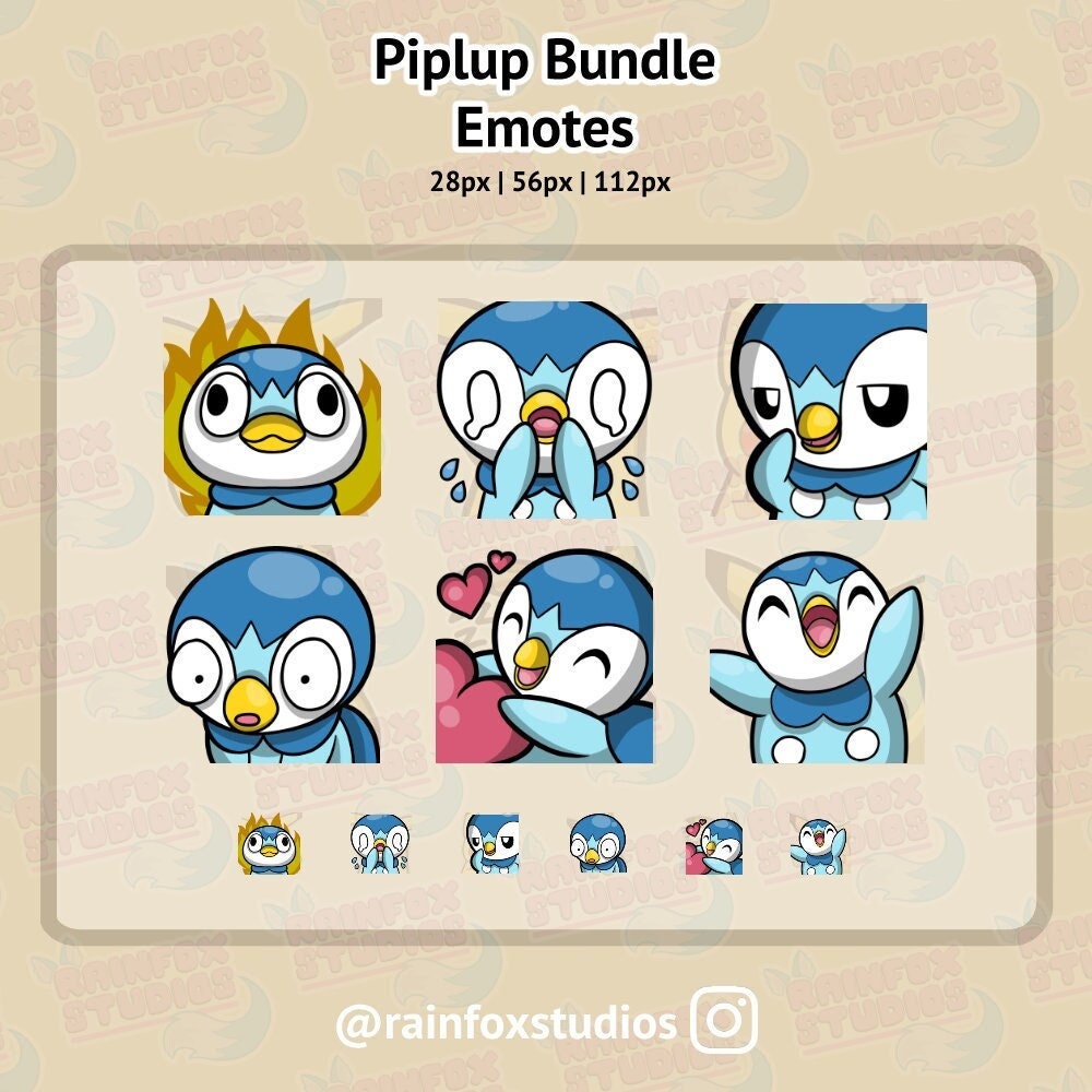 Cute Piplup Emotes Fine Crying Smirk Shocked Love Hello - Etsy Australia