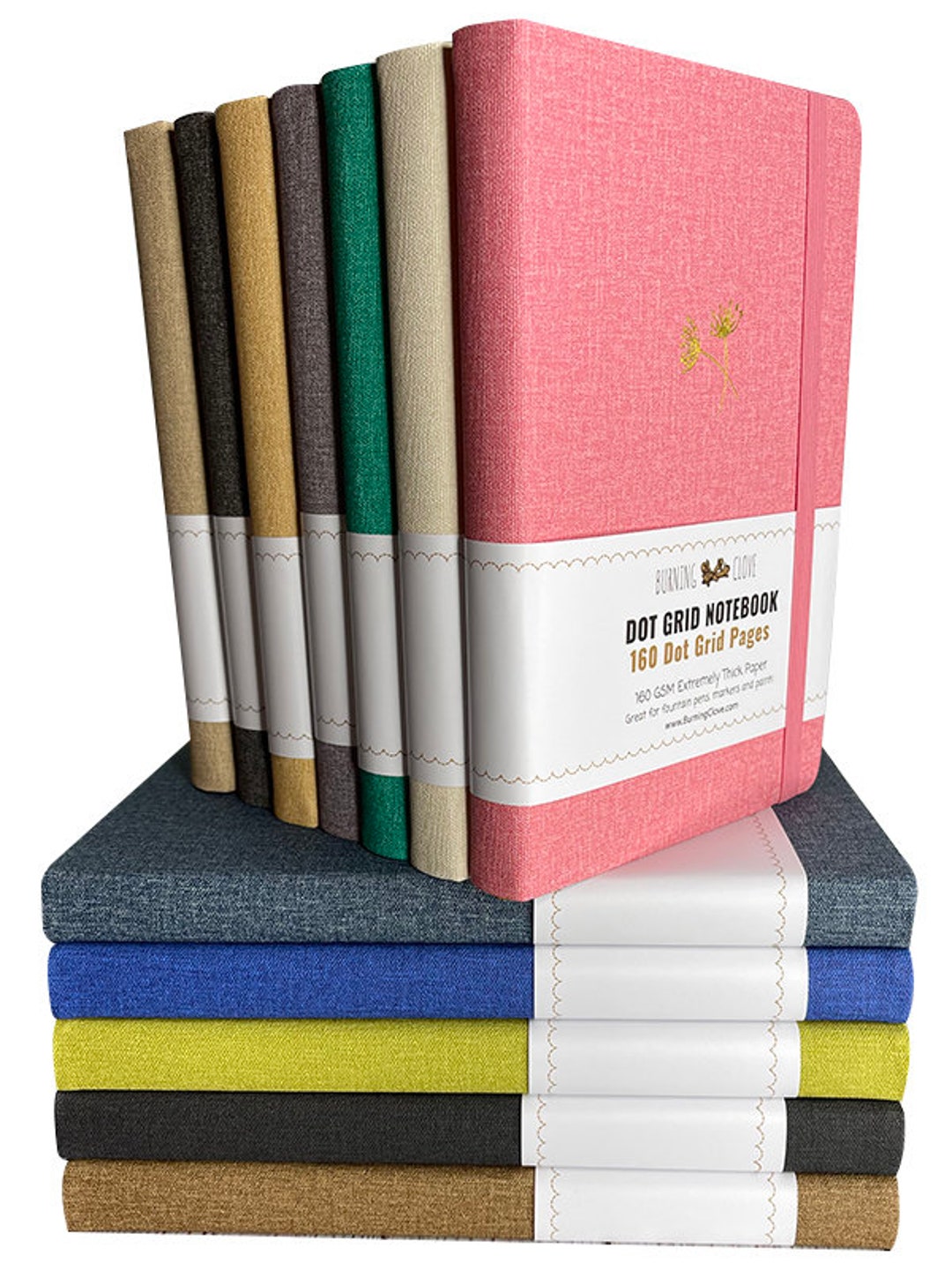 B5 & A5 Vegan Leather Dot Grid Journal Set With Washi Tape - Etsy